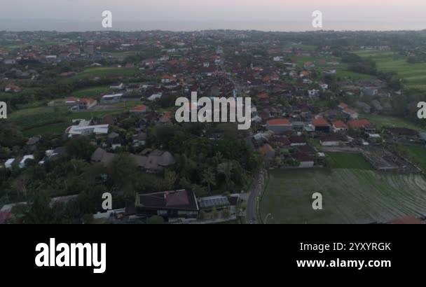 Aerial Closeup of an Inland Residential Area, Bali, Indonesia Stock ...