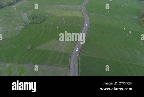 Aerial Closeup of an Inland Residential Area, Bali, Indonesia Stock ...