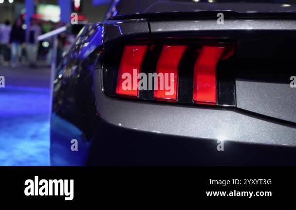A closeup view of sleek rear tail lights that highlight a bold design ...