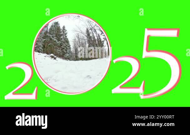 Happy NewHappy New Year 2025. Green Screen New Year Celebration Concept ...