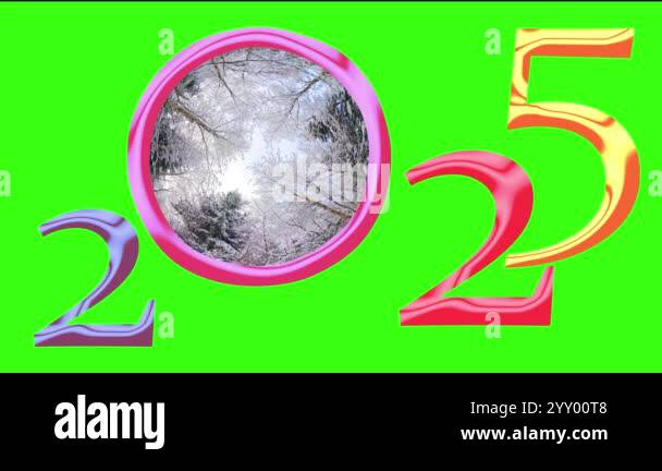 Happy NewHappy New Year 2025. Green Screen New Year Celebration Concept ...