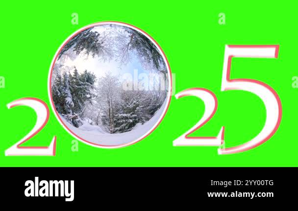Happy NewHappy New Year 2025. Green Screen New Year Celebration Concept ...