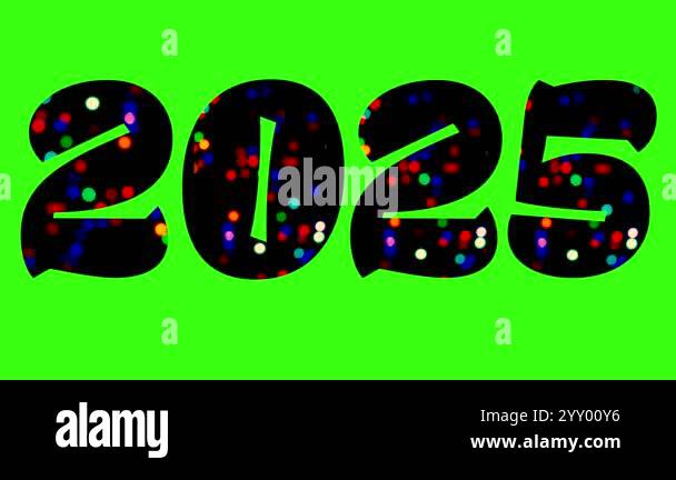 Happy NewHappy New Year 2025. Green Screen New Year Celebration Concept ...