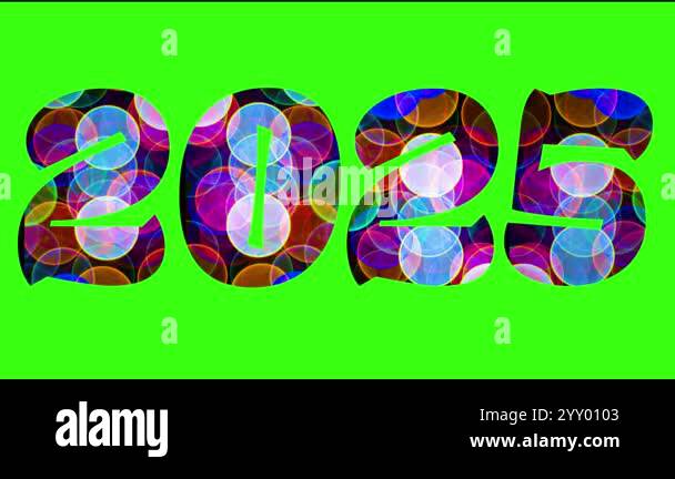 Happy NewHappy New Year 2025. Green Screen New Year Celebration Concept ...