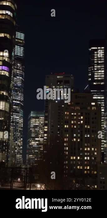 A breathtaking view of a nighttime cityscape that showcases beautifully ...