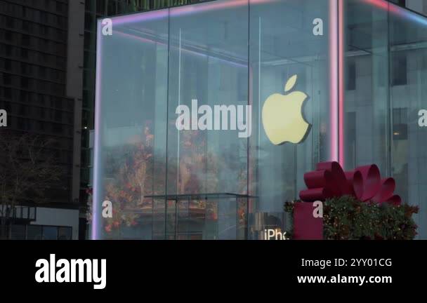 NEW YORK, USA - DECEMBER 8, 2024: A modern Apple Store showcases the ...
