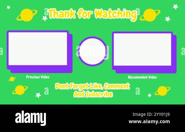 youtube animation end screen youtube. suitable for youtube vlog ...