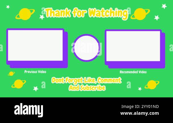 youtube animation end screen youtube. suitable for youtube vlog ...