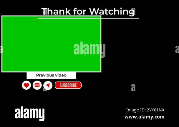 animation end screen video template outro card, thanks for watching ...