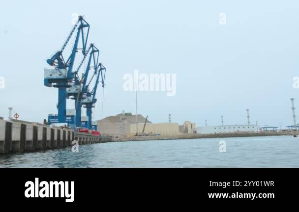 Chancay seaport. Located in Peru, Mega port under construction by the ...