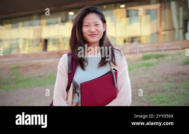 A Radiant and Cheerful Asian Student Filled with Excitement as She ...