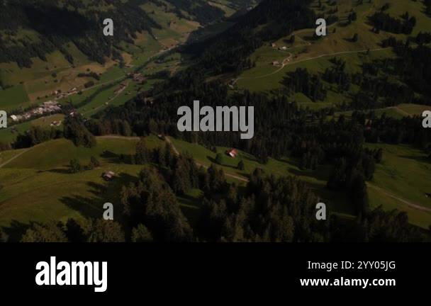Drone aerial view of stunning mountain views in Switzerland. Drone ...