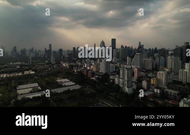 Beautiful cinematic drone view at Bangkok city, Thailand. Beautiful ...