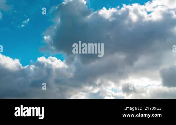 Clouds and sun timelapse 4k video. Landscape background footage. Motion ...