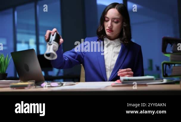 Businesswoman places seal on designated place of document. Woman ...