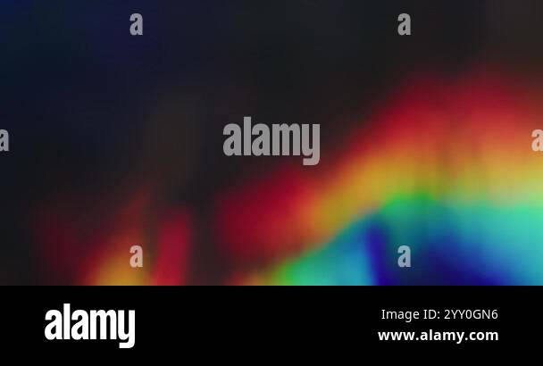 Rainbow lens flare. Blurred beam flicker. Defocused leak multicolor ...
