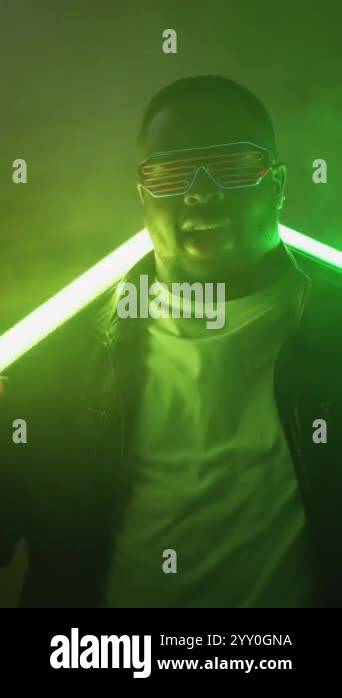 Vertical video. Rap show. Nightclub performance. Cool stylish confident ...