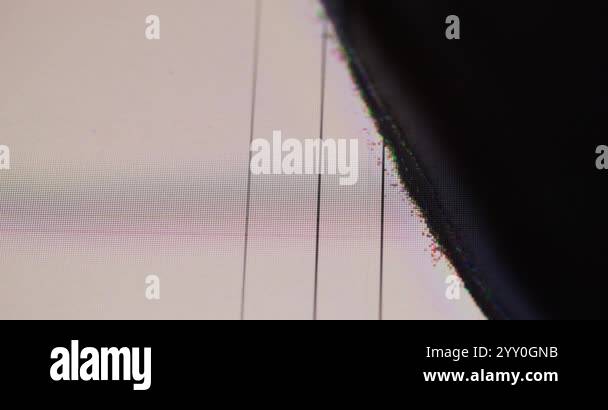 Screen error. Monitor overlay. Demo equipment dead zone with damaged ...