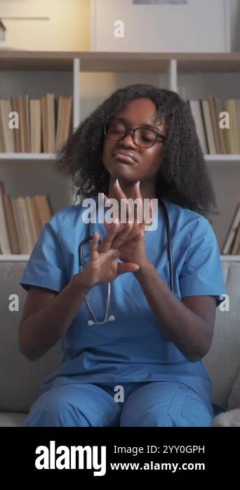 Vertical video. Medical refuse. Doctor rejection. Serious negative ...