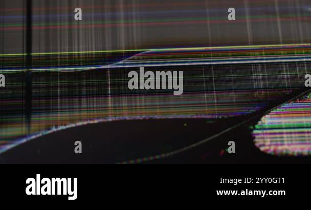 Broken monitor. Analog texture. Damaged glitch color screen with dead ...