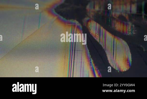 Flickering distortion. Cracked LCD. Grunge shapeless damage overlay ...