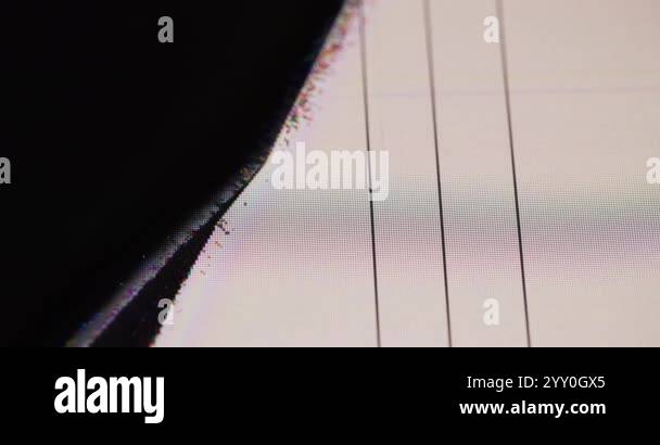 Display failure. Monitor crash. Slanted obscuration image plasma screen ...