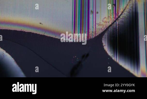 Grunge screen. Matrix deformation. Damaged color surface with dead ...