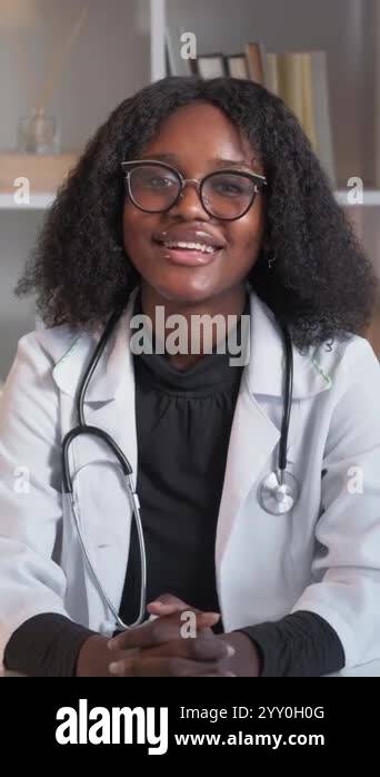Vertical video. Healthcare professional. Medical doctor. Friendly ...