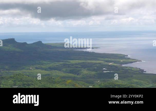 Aerial view of Saipan viewed from the top of Mt. Tapochao, Northern ...