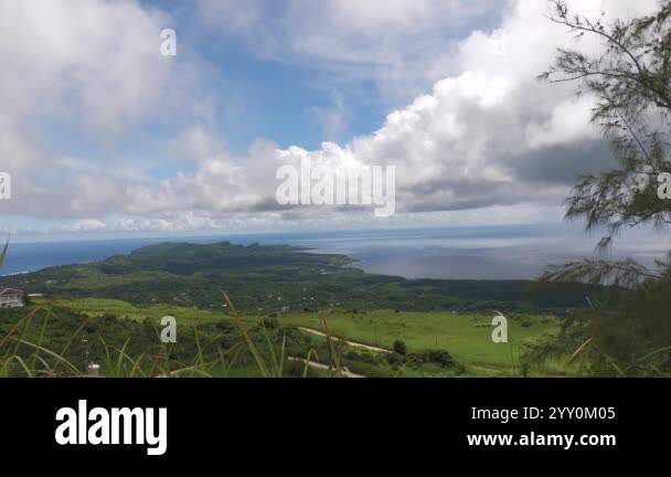 Aerial view of the northern part of Saipan, Northern Mariana Islands ...