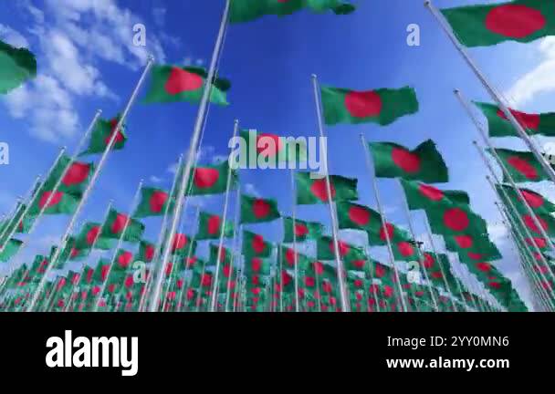Bangladesh national flags cloth fabric waving on the sky. A flags is ...