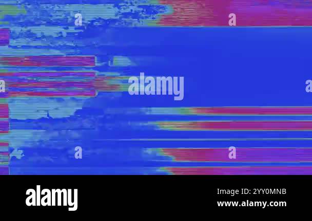 Colorful digital signals display data errors and glitches, showcasing a ...