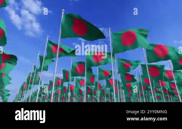 Bangladesh national flags cloth fabric waving on the sky. A flags is ...
