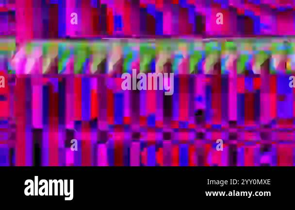 Digital signals exhibit increasing distortion and glitching, showcasing ...