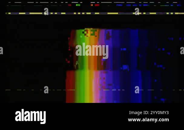 Digital signal exhibiting interference and distortion, creating vibrant ...
