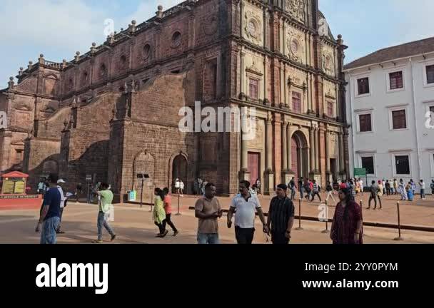 Velha Goa , Old Goa , India 28th April 2024 The crowd adds a lively ...