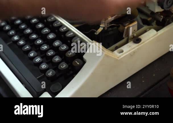 Old typewriter. Hand typing Retro machine work Stock Video Footage - Alamy