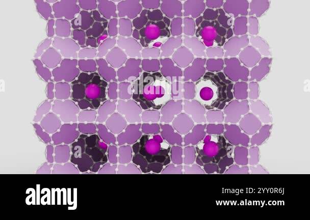 Animation showing zeolite ion exchange. Zeolites (light pink) are ...