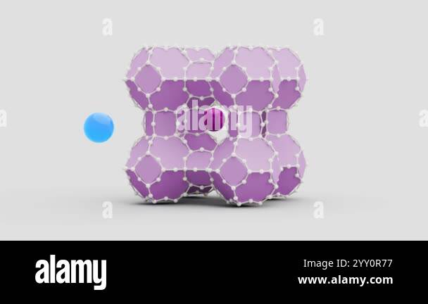 Animation showing zeolite ion exchange. Zeolites (light pink) are ...