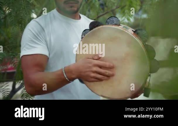 Man Playing Traditional Instrument In The Nature Stock Video Footage ...