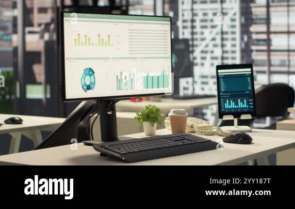 Modern work environment empty office used in business industry and ...