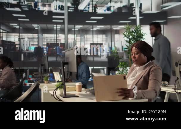 Successful businesswoman manages financial planning and project development. Focused female ...