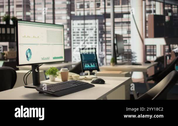 Modern work environment empty office used in business industry and ...