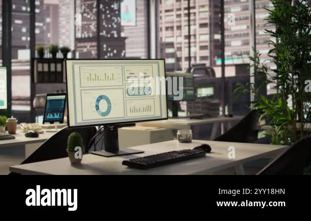 Empty business space equipped with advanced high tech tools to serve an ...