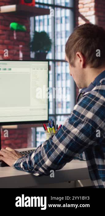 Software Engineer At Computer Coding Creating Software Using Isolated 9776