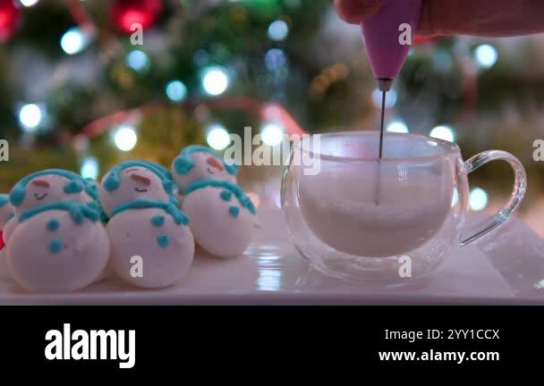 making hot chocolate, chopping chocolate chips, milk, hot cocoa ...