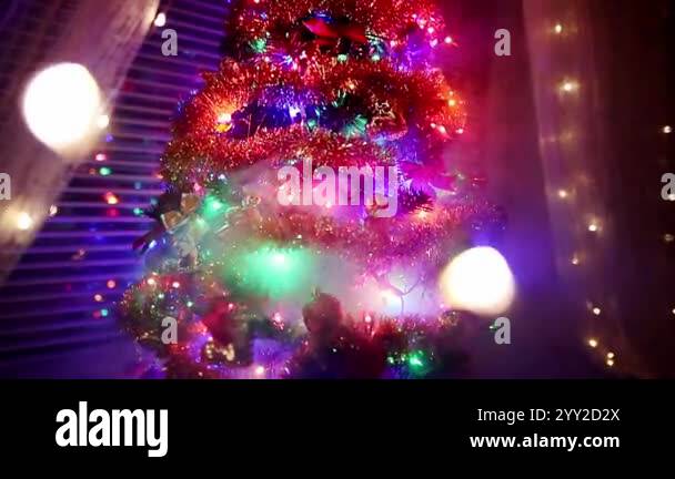 Christmas tree fire due to melted insulation of Christmas lights cables ...