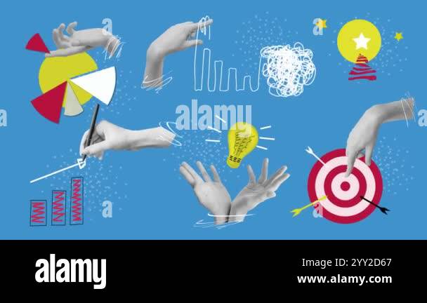 2D animation about main business concepts - sales increase. goal ...