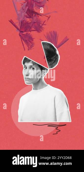 Head with books as a metaphor for education. 2D animation from design ...