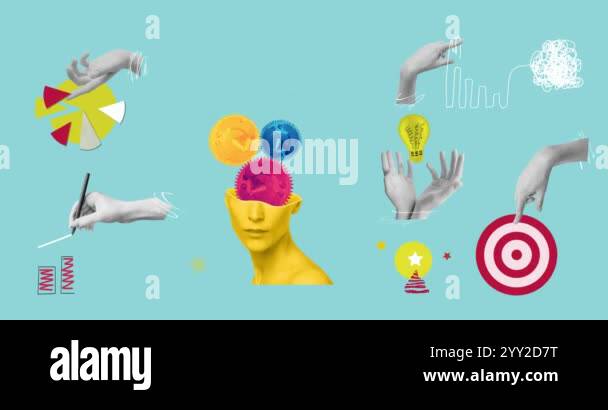 2D animation about main business concepts - sales increase. goal ...